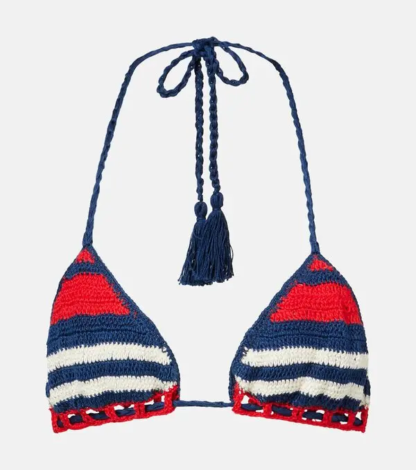 Anna Kosturova Gabrielle Crochet Bikini Top - Multicoloured