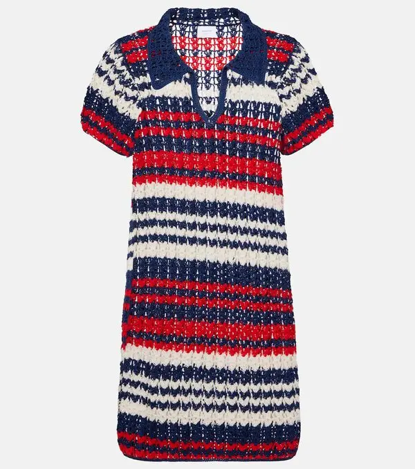 Anna Kosturova Crochet Cotton Polo Dress - Multicoloured