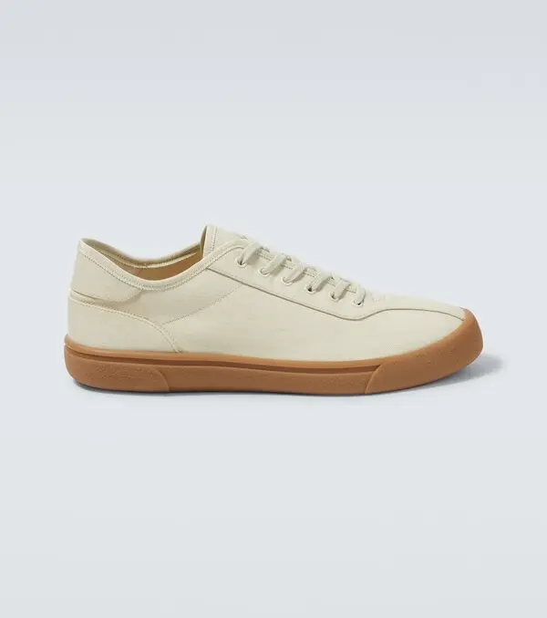 THE ROW Canvas Lace-up Sneakers - Beige