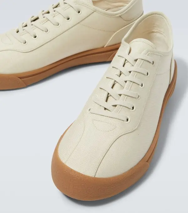 THE ROW Canvas Lace-up Sneakers - Beige