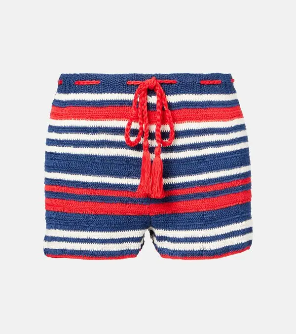 Anna Kosturova Crochet Cotton Shorts - Multicoloured