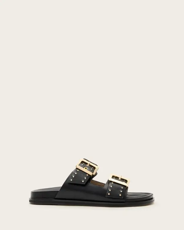 ALLSAINTS Magda Studded Leather Sandals - Black