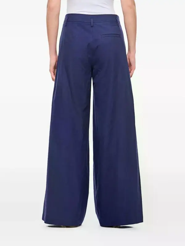 Alberto Biani Cotton Wide-leg Trousers - Blue