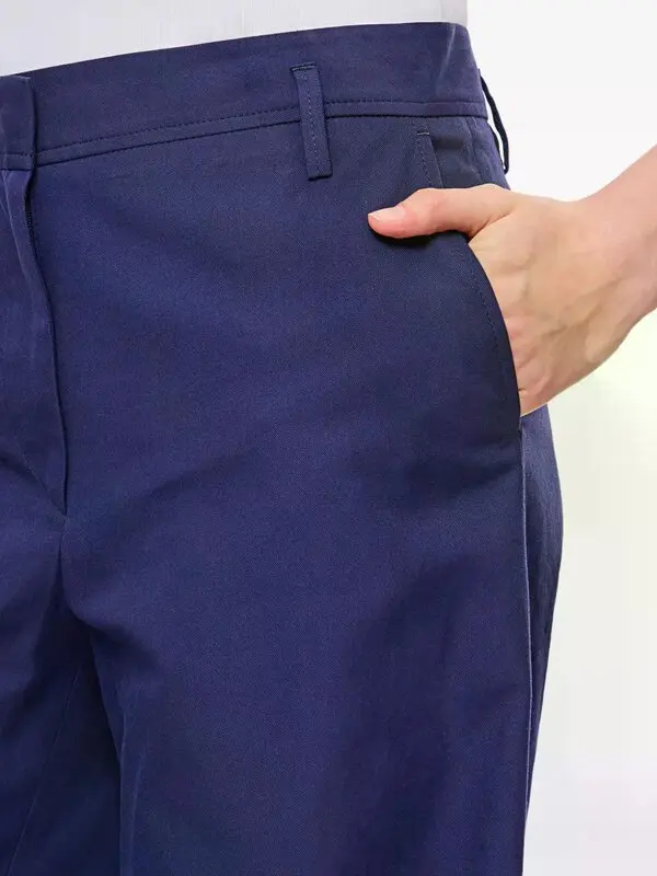 Alberto Biani Cotton Wide-leg Trousers - Blue