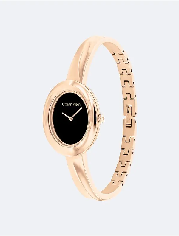 Calvin Klein Contoured Bezel Bangle Watch - Gold / Black