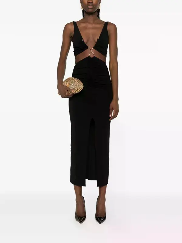 NISSA Cut-out Maxi Dress - Black