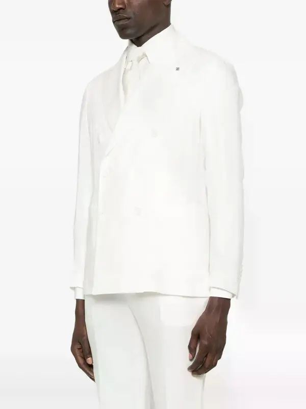Tagliatore Linen Blazer - White