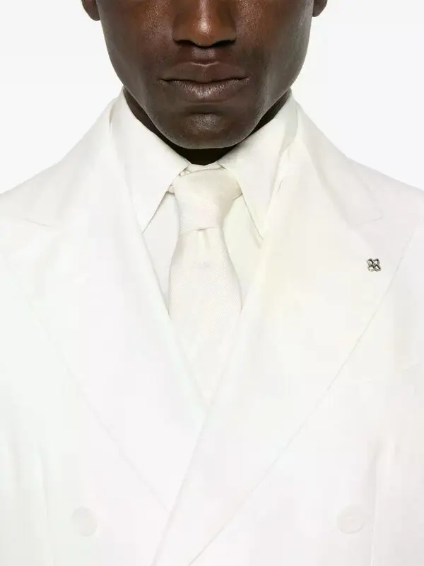 Tagliatore Linen Blazer - White