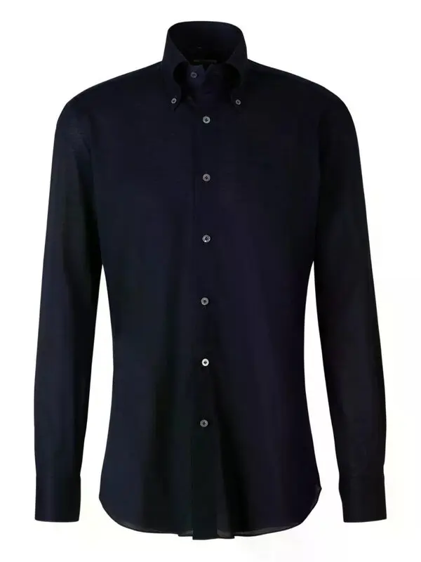 FRAY Piqué Cotton Shirt - Blue