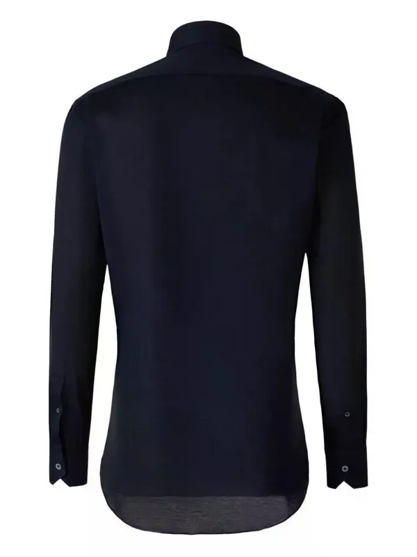 FRAY Piqué Cotton Shirt - Blue