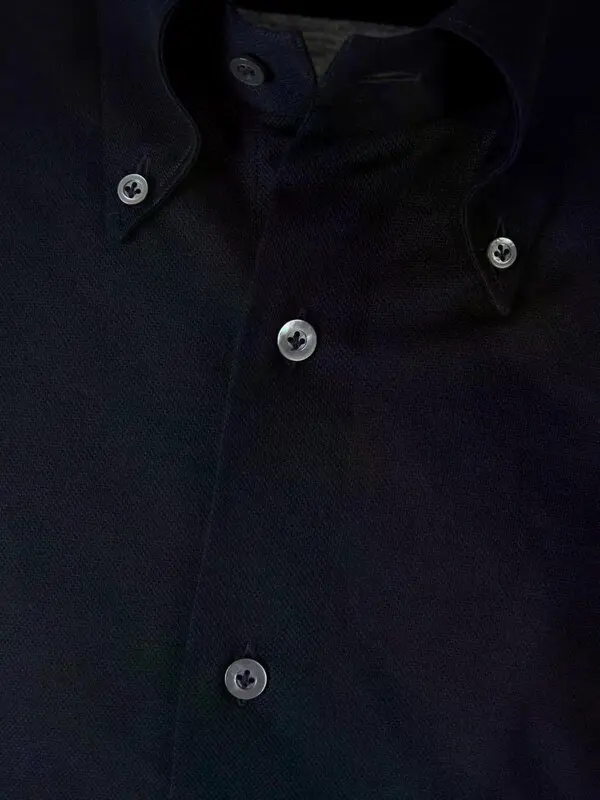 FRAY Piqué Cotton Shirt - Blue