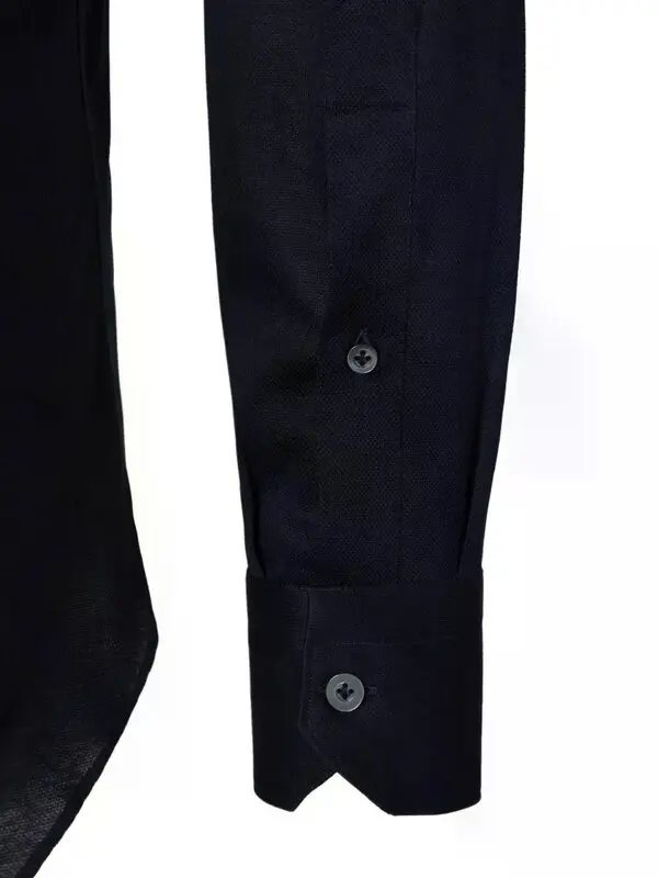 FRAY Piqué Cotton Shirt - Blue