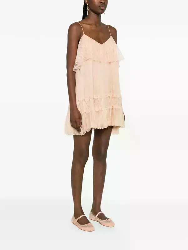 NISSA Lace Mini Dress - Neutrals