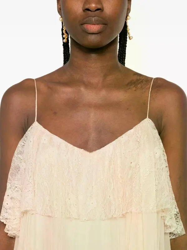 NISSA Lace Mini Dress - Neutrals