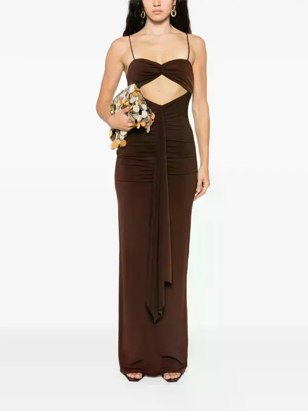 NISSA Cut-out Maxi Dress - Brown