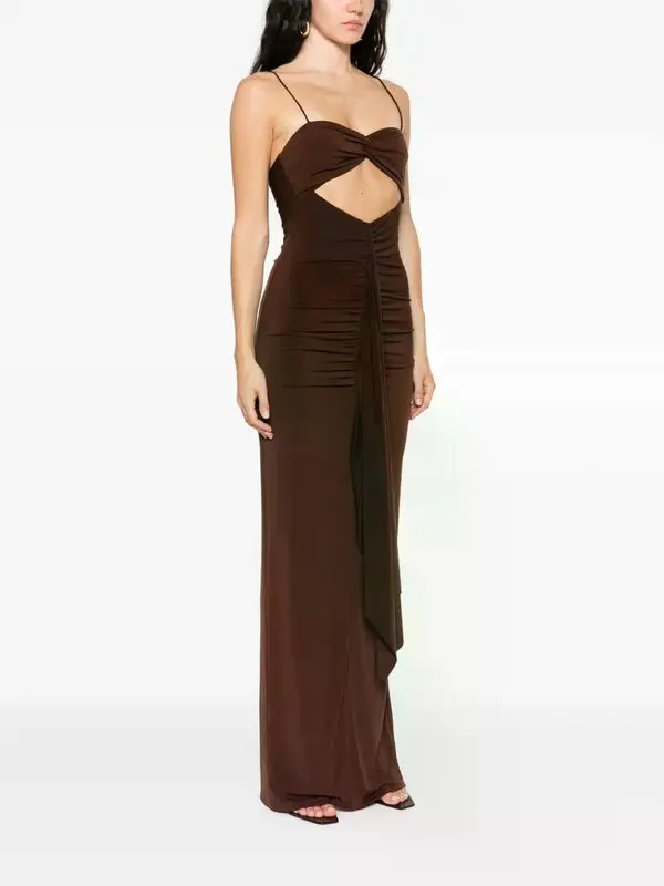 NISSA Cut-out Maxi Dress - Brown