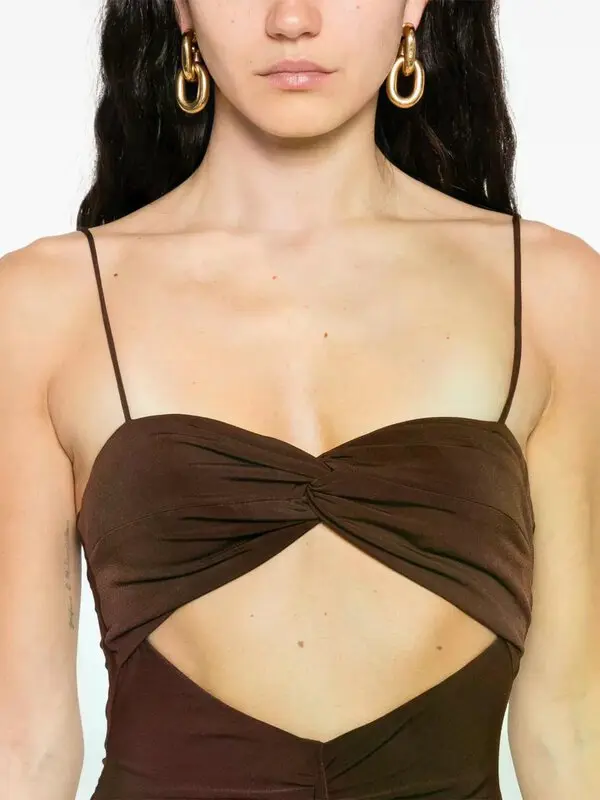 NISSA Cut-out Maxi Dress - Brown