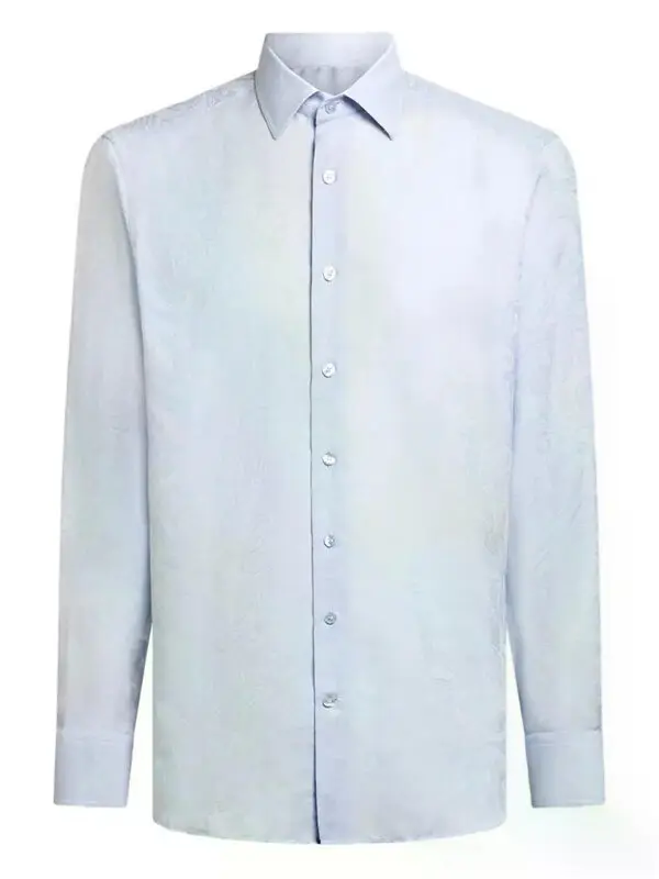 Etro Paisley-jacquard Cotton Shirt - Blue