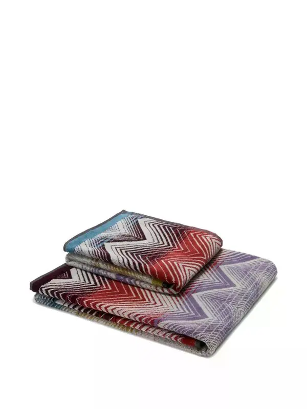 Missoni Marea Chevron-pattern Towels - Red