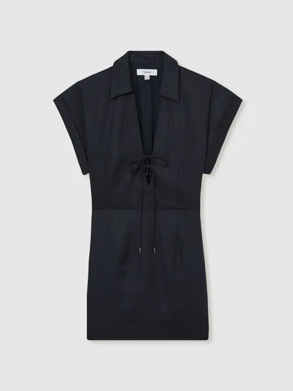 REISS Gwen Linen Mini Dress