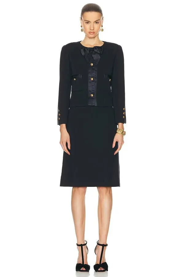 princess polly baby blue dress Chanel Jacket & Dress Set - Black
