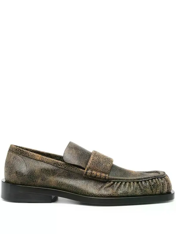 JIL SANDER Cracked-effect Loafers
