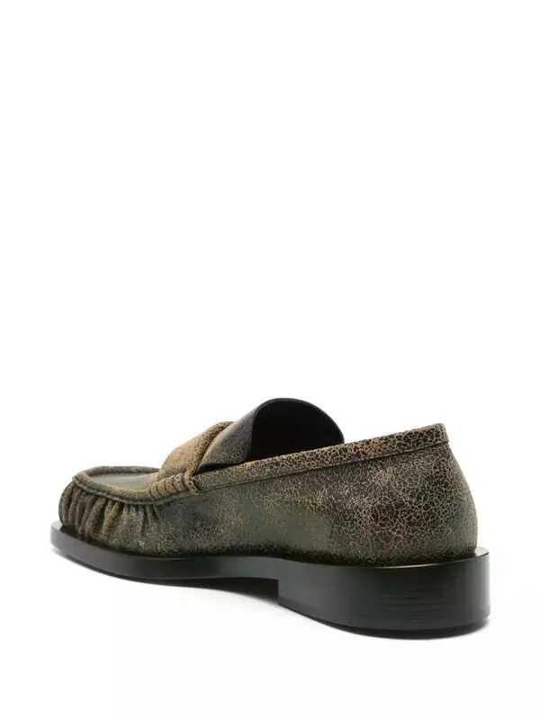 JIL SANDER Cracked-effect Loafers