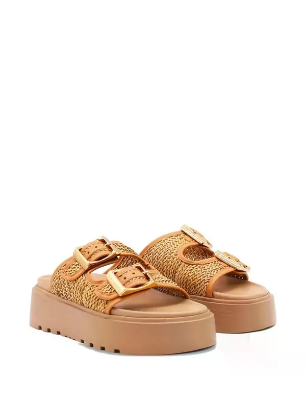 Casadei Birky Ale Woven Platform Sandals - Brown