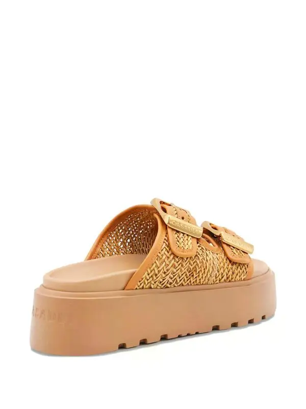 Casadei Birky Ale Woven Platform Sandals - Brown