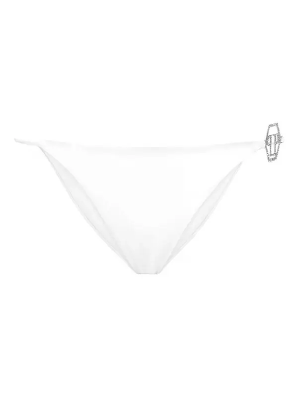 Philipp Plein Crystal-embellished Bikini Bottom - White