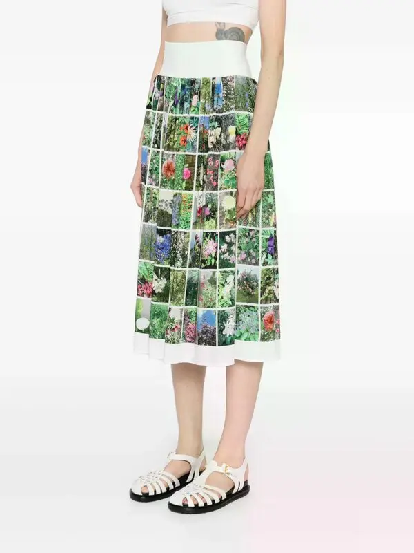 AGNÈS B. Graphic-print Pleated Skirt