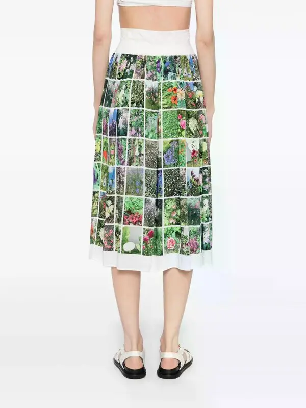 AGNÈS B. Graphic-print Pleated Skirt