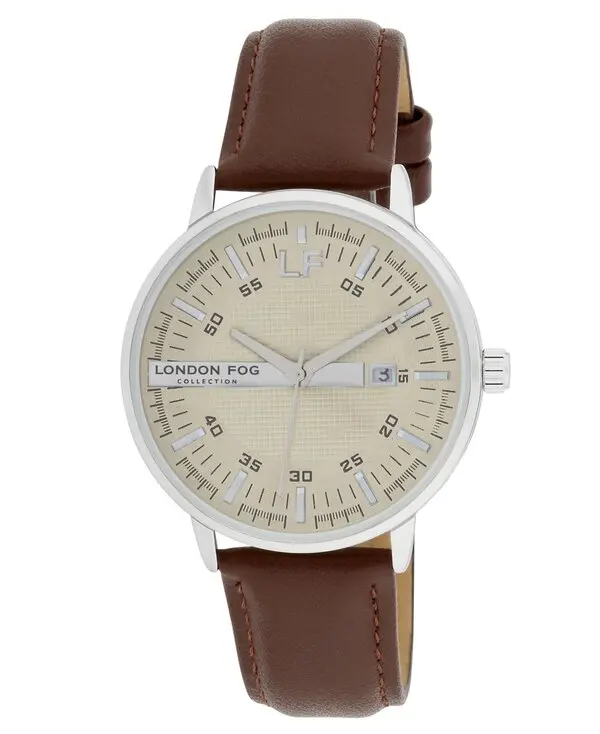 London Fog Millennium Leather Watch - Brown