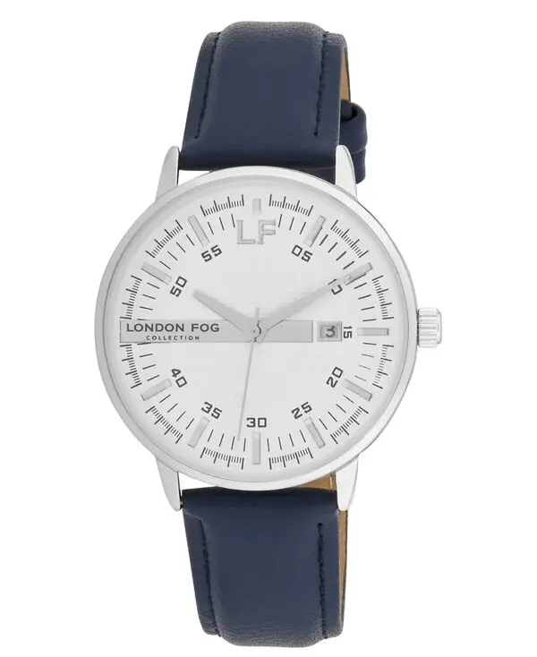London Fog Millennium Leather Watch - Blue