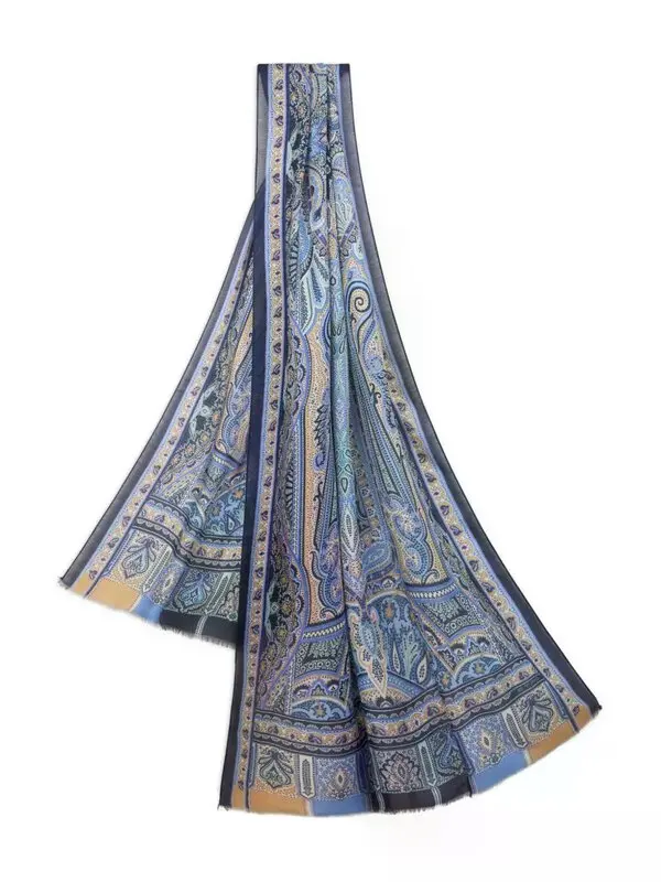 Etro Patterned Cashmere Scarf - Blue
