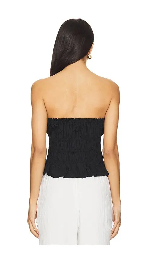 LOVERS AND FRIENDS Smocked Poplin Strapless Top