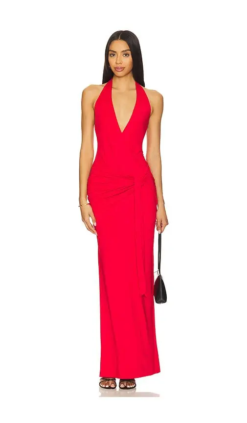 Superdown Halter Maxi Dress - Red