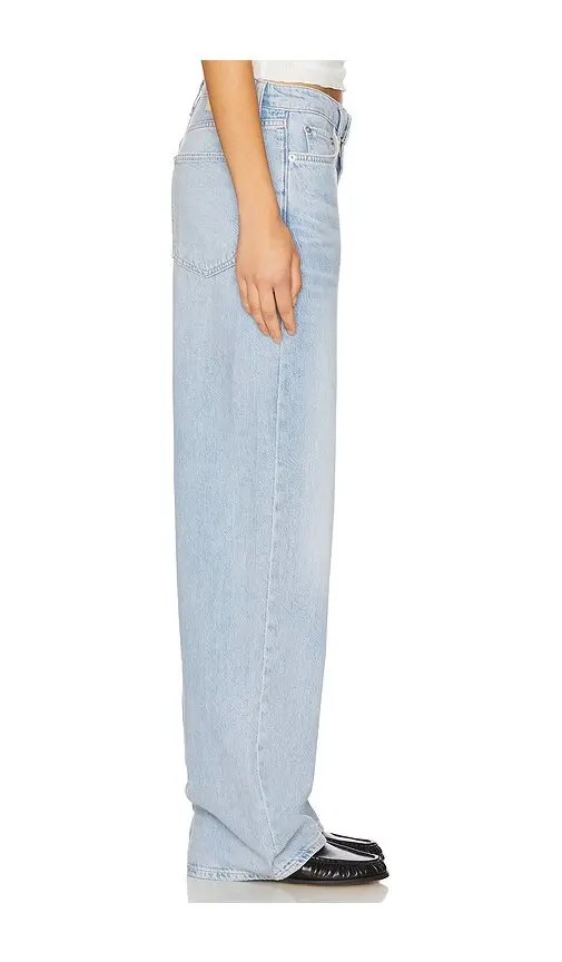Rag & Bone Featherweight Logan Mid Rise Wide Leg Jeans - Blue