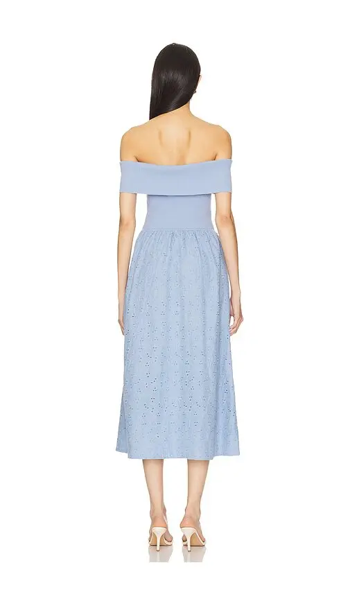 Astr The Label Mixed Media Off-shoulder Dress