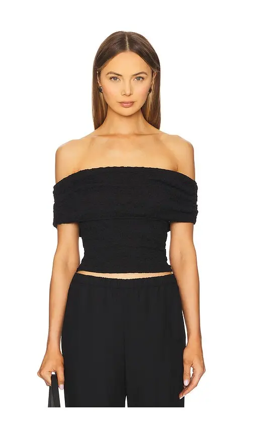 Astr The Label Off Shoulder Textured Knit Top