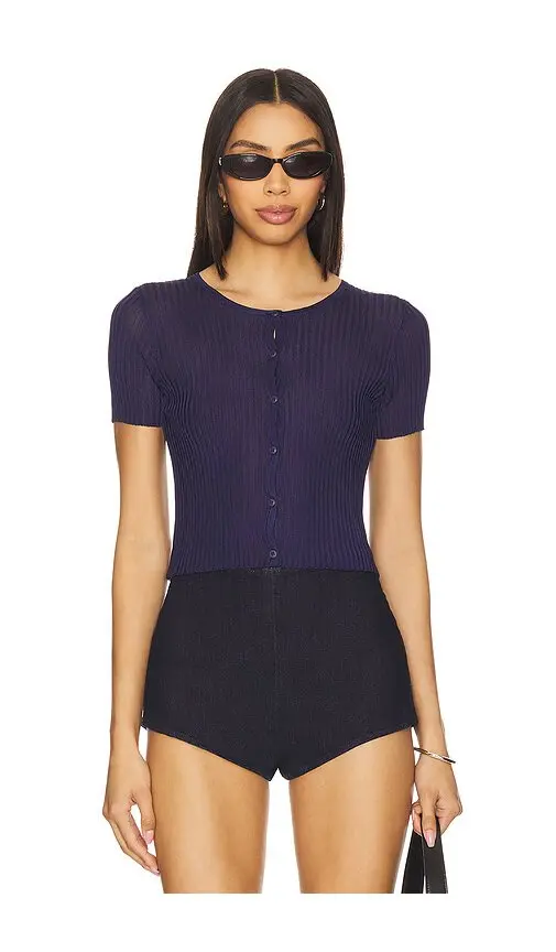 MOTHER OF ALL Eline V Neck Top - Navy