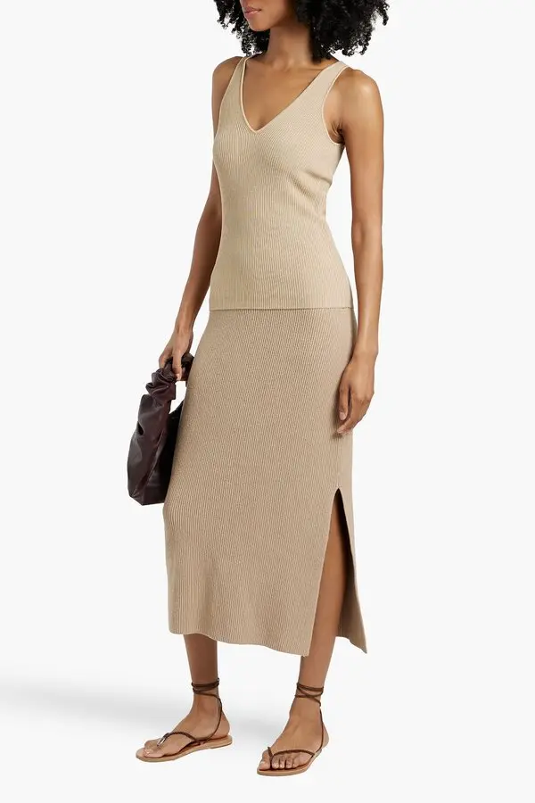 BY MALENE BIRGER Kyra Ribbed Ecovero™-blend Midi Skirt