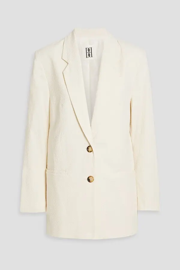 BY MALENE BIRGER Ophie Cotton-blend Seersucker Blazer - Ecru