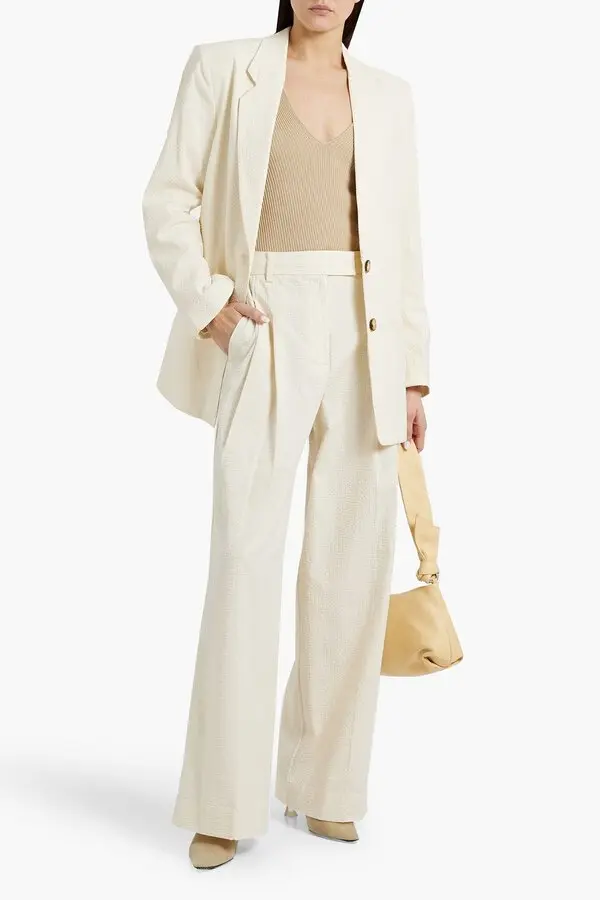 BY MALENE BIRGER Ophie Cotton-blend Seersucker Blazer - Ecru