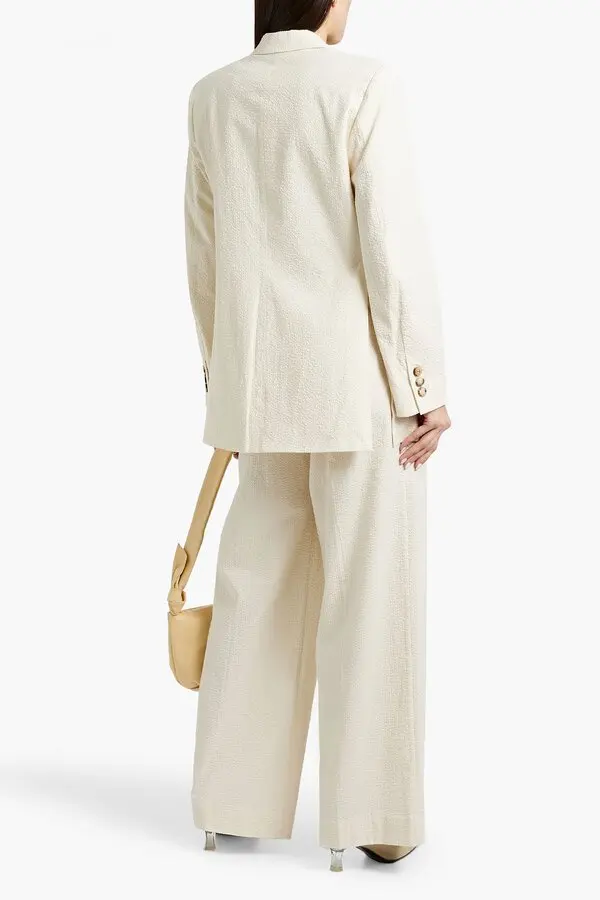 BY MALENE BIRGER Ophie Cotton-blend Seersucker Blazer - Ecru