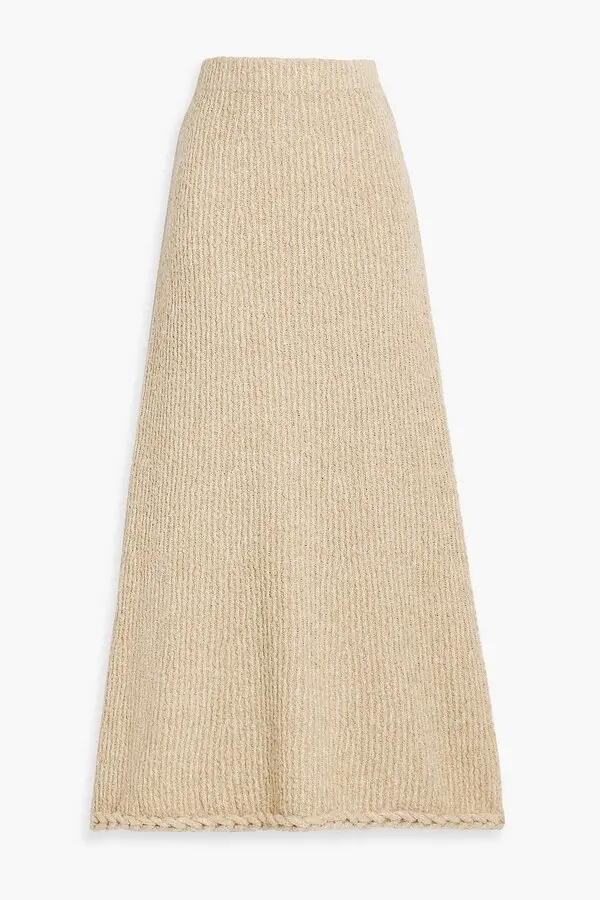 BY MALENE BIRGER Komi Bouclé-knit Cotton-blend Midi Skirt