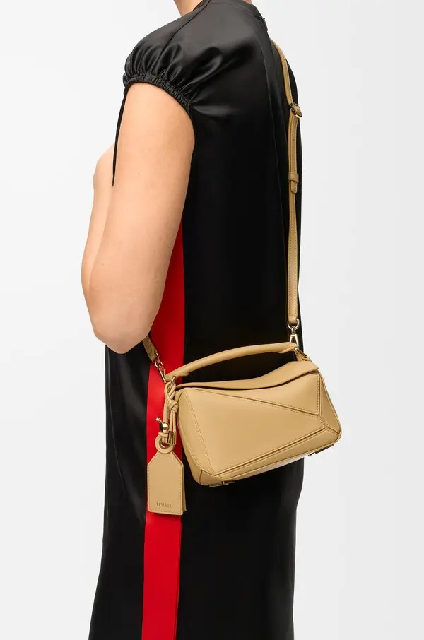 Loewe Mini Featherlight Puzzle Bag - Dark Butter