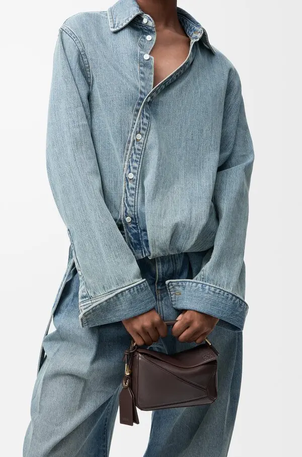 Loewe Mini Featherlight Puzzle Bag - Dark Chestnut