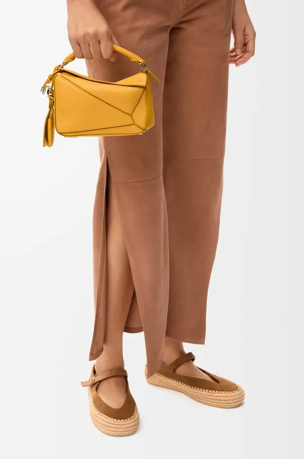 Loewe Mini Featherlight Puzzle Bag - Mustard