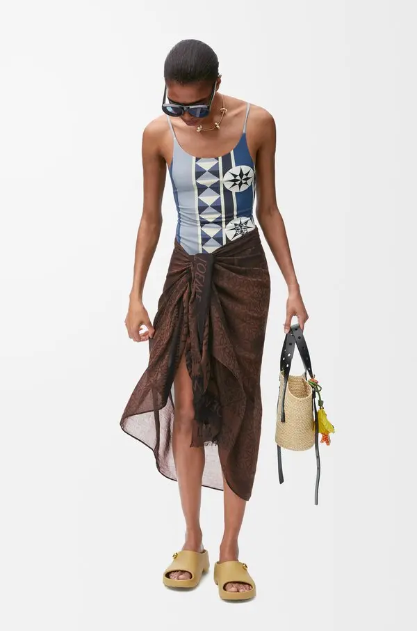 Loewe Pareo In Cotton - Black/brown